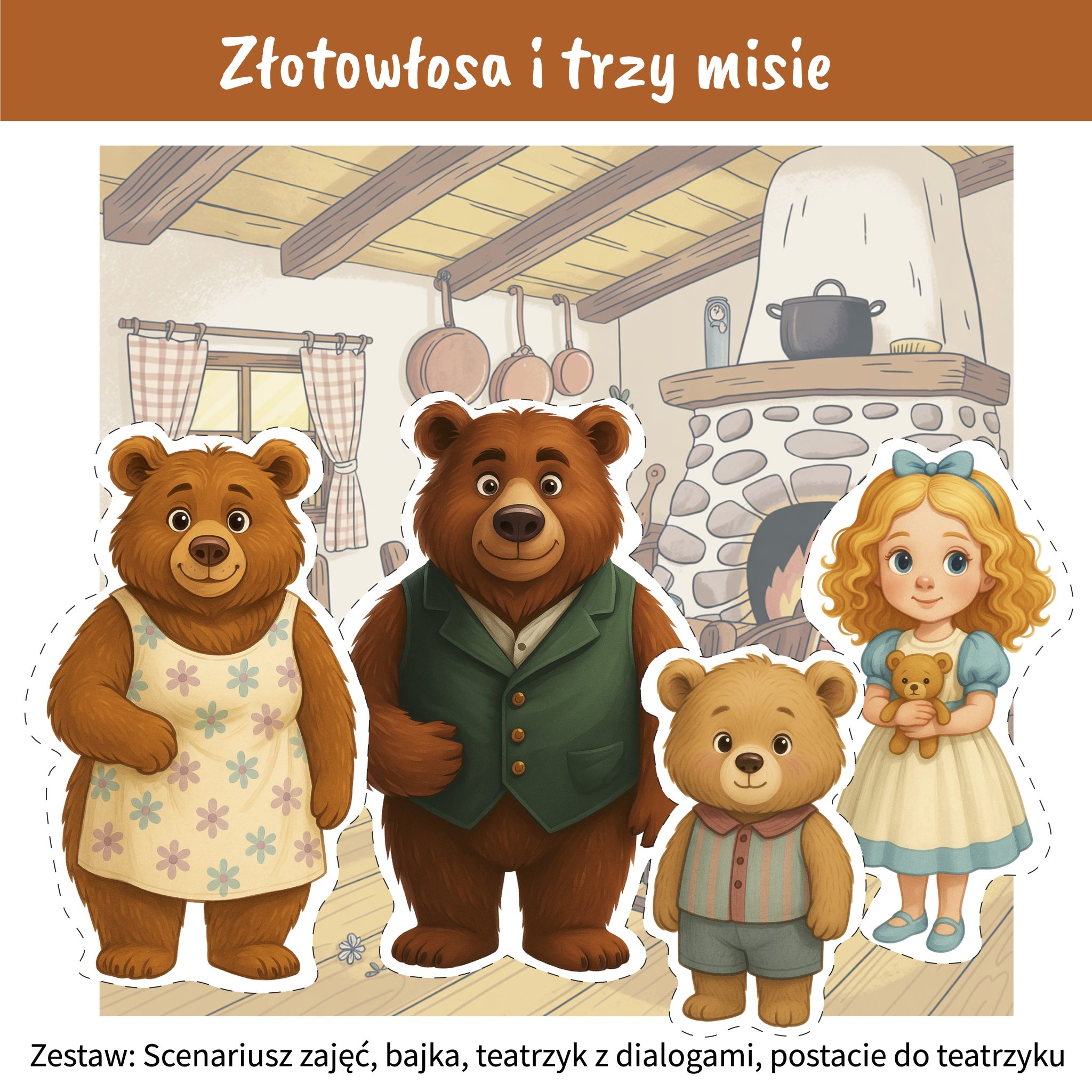 Złotowłosa i trzy misie – komplet do zajęć i teatrzyku