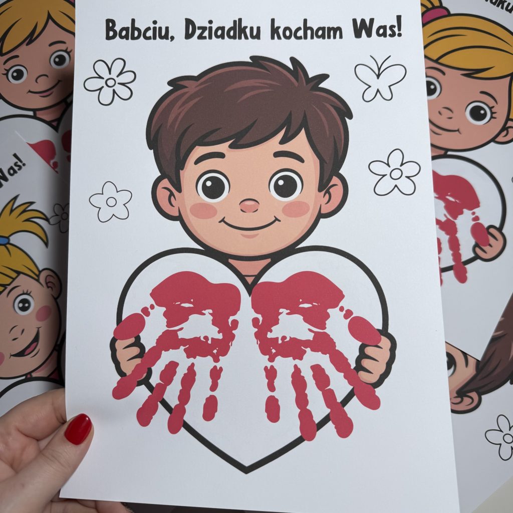 Dzień Babci i Dziadka kartki do odciskania dłoni